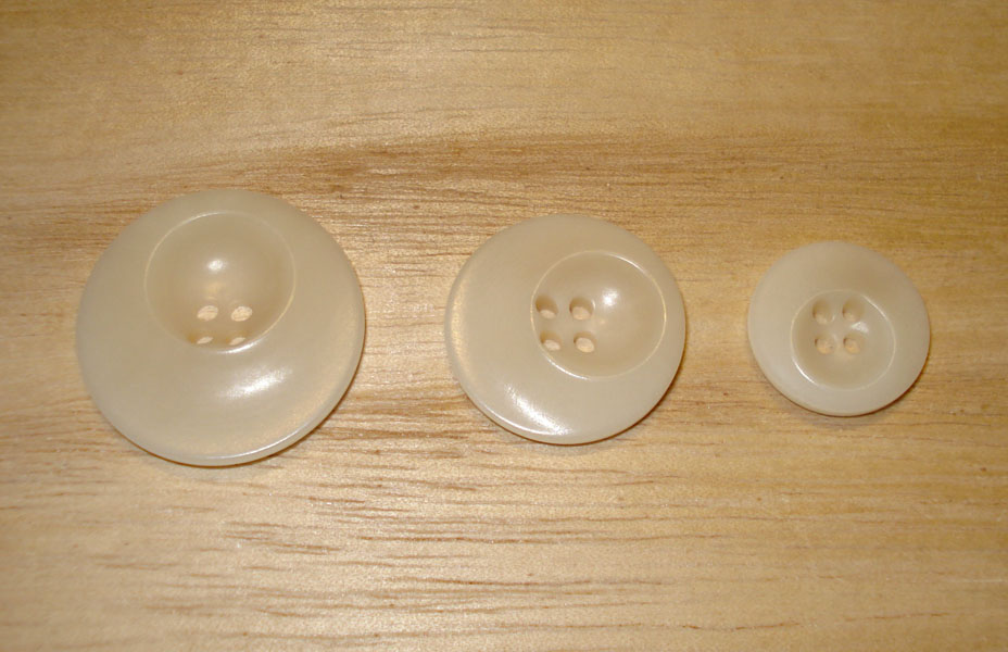 5/8" Natural Corozo (Tagua Nut) Abstract Rimmed Round Button ...